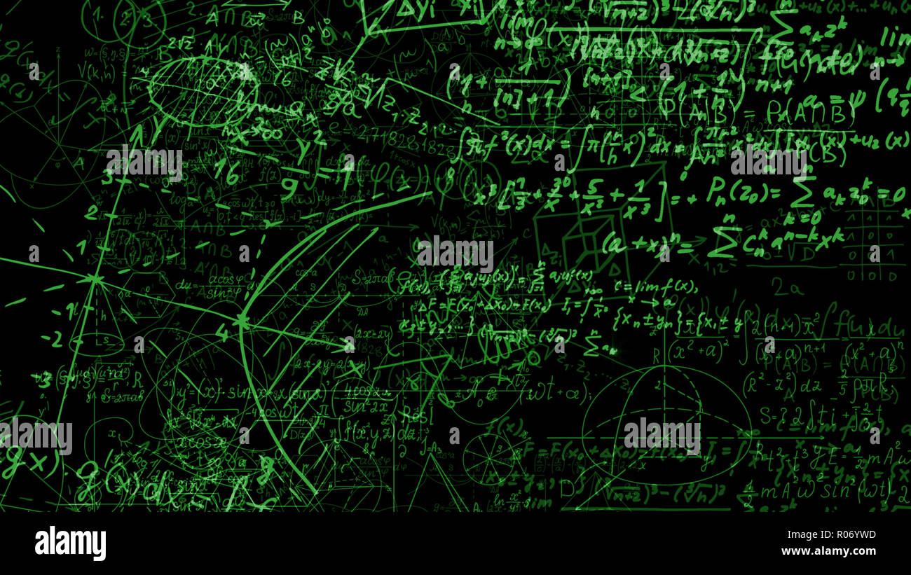 3D rendering abstract blocks of mathematical formulas that are in the ...