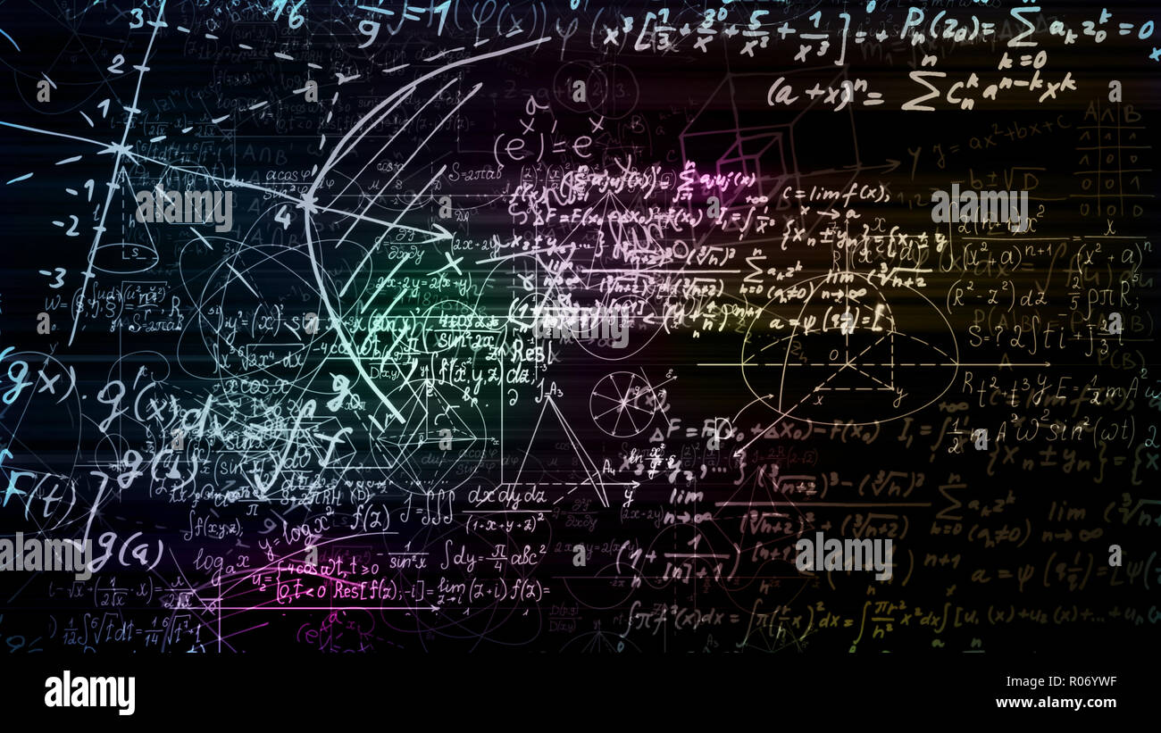 3D rendering abstract blocks of mathematical formulas that are in the ...