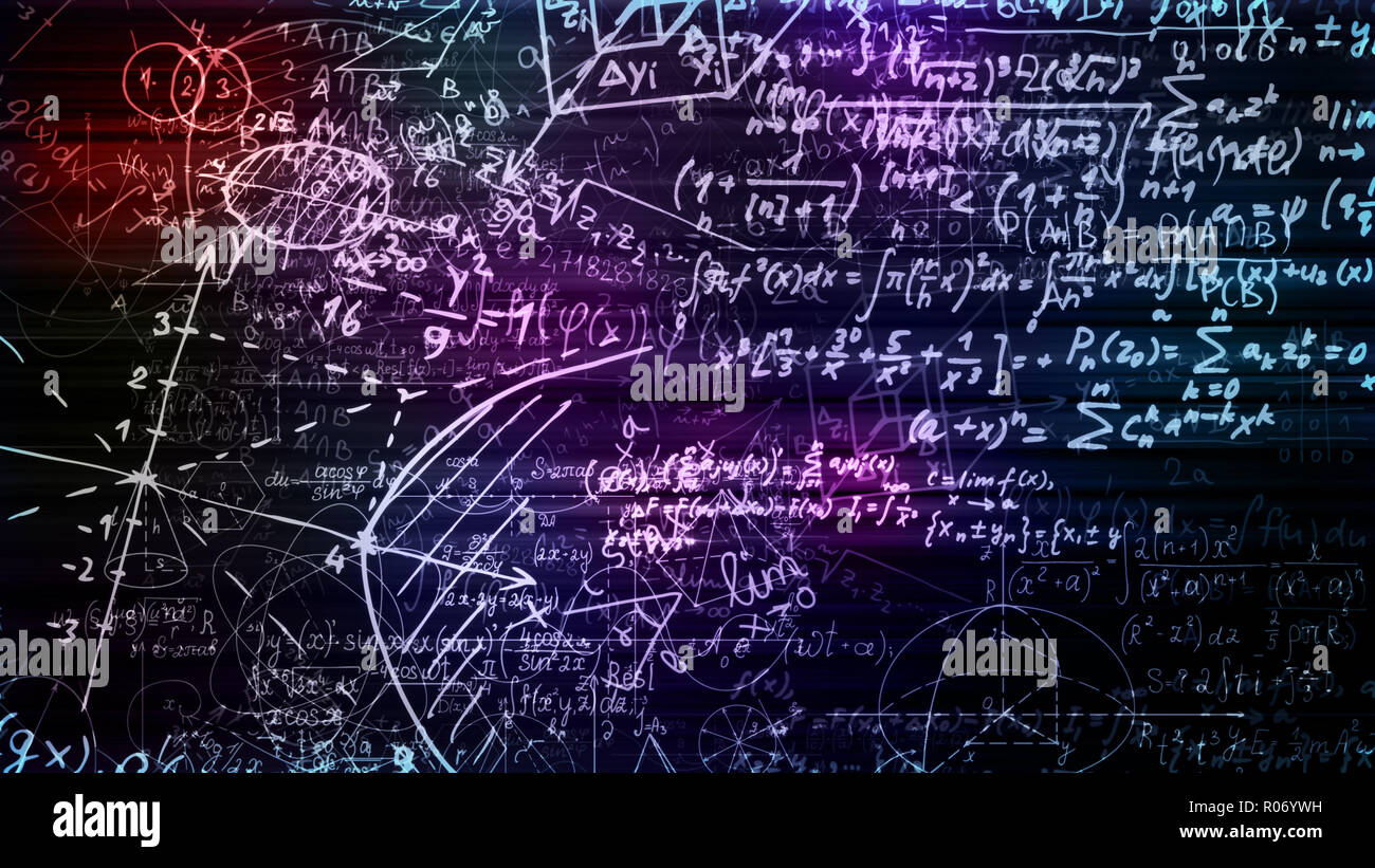 3D rendering abstract blocks of mathematical formulas that are in the ...