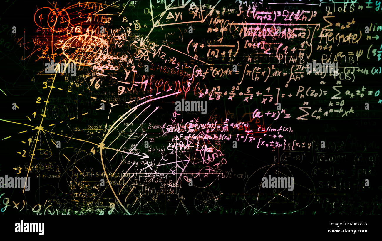 3D rendering abstract blocks of mathematical formulas that are in the ...