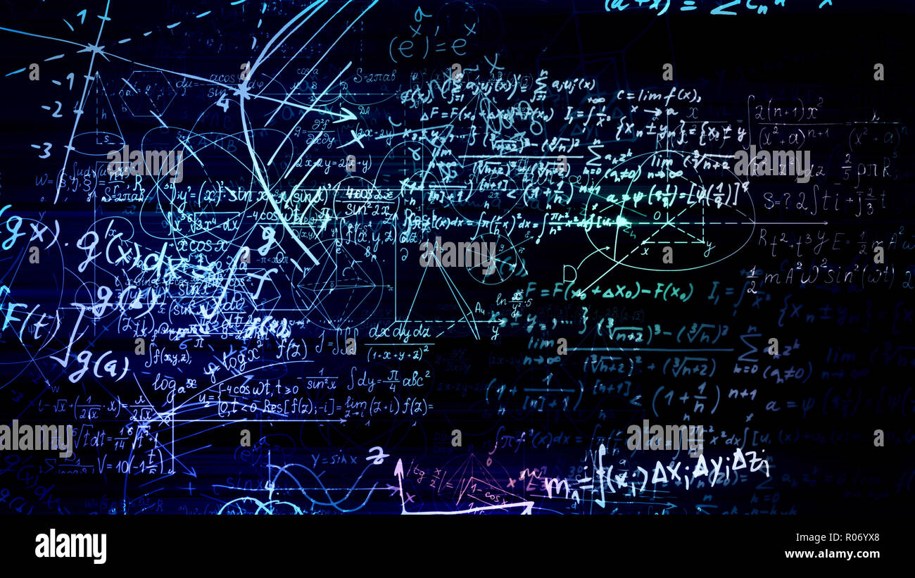 3D rendering abstract blocks of mathematical formulas that are in the ...
