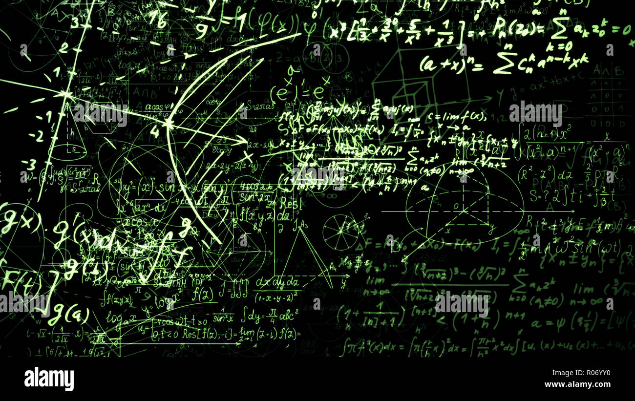 3D rendering abstract blocks of mathematical formulas that are in the ...