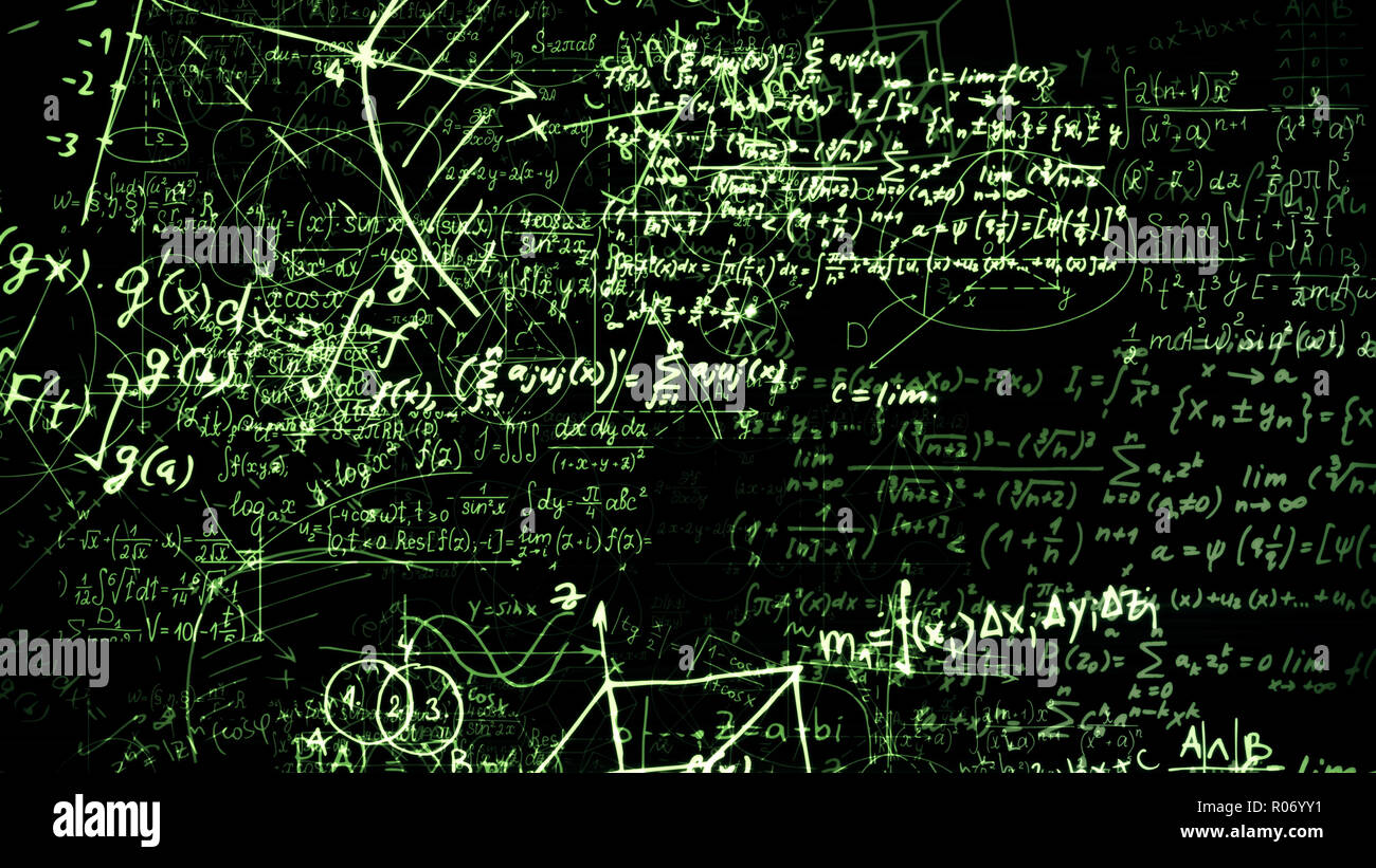 3D rendering abstract blocks of mathematical formulas that are in the ...