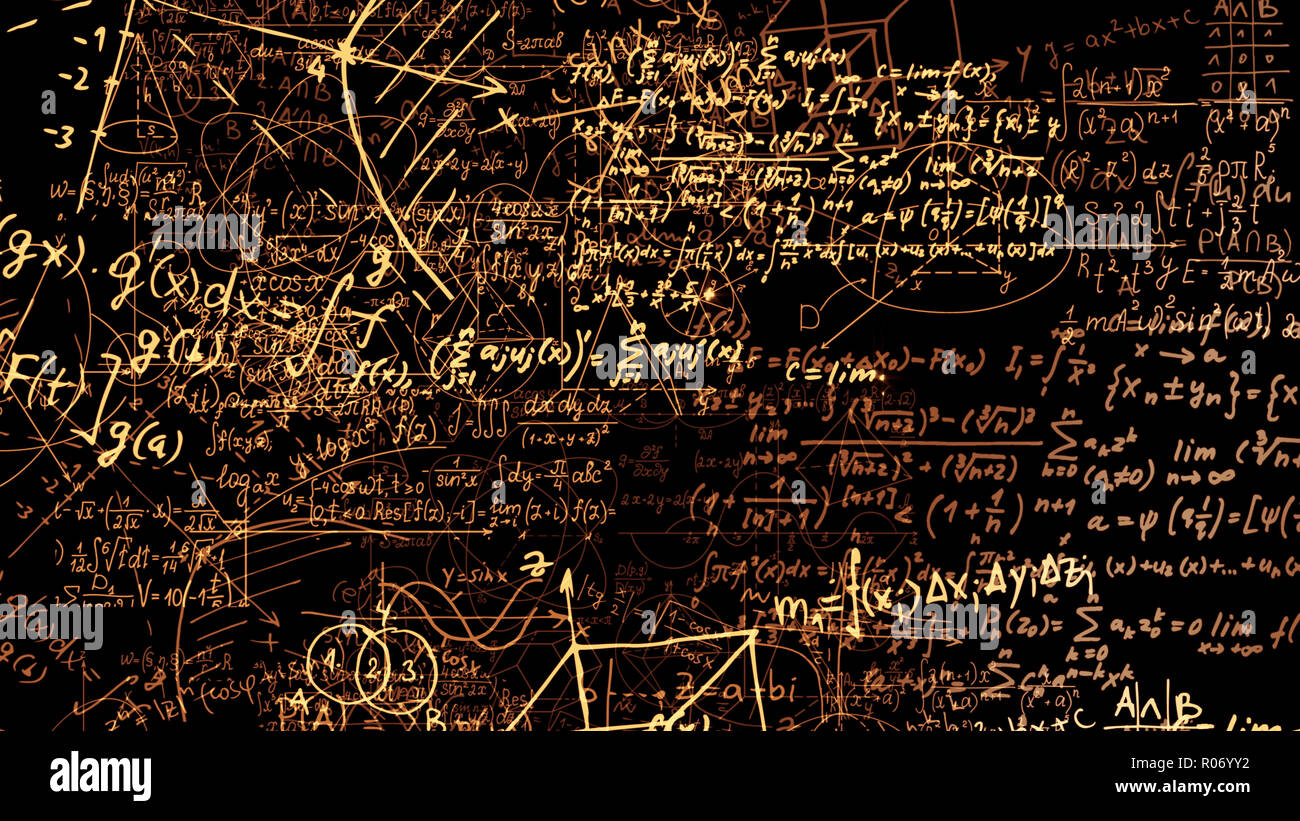 3D rendering abstract blocks of mathematical formulas that are in the ...