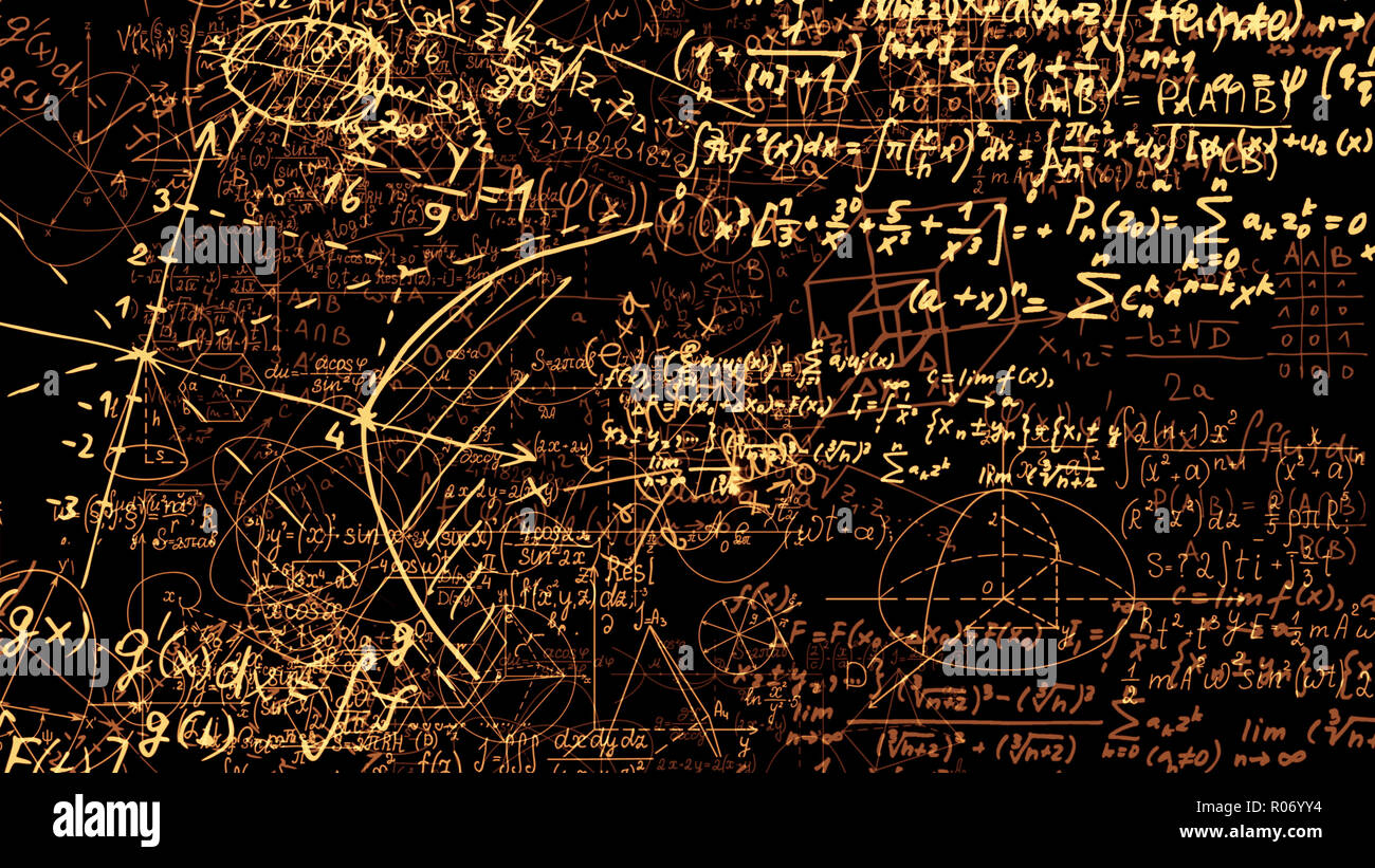 3D rendering abstract blocks of mathematical formulas that are in the ...