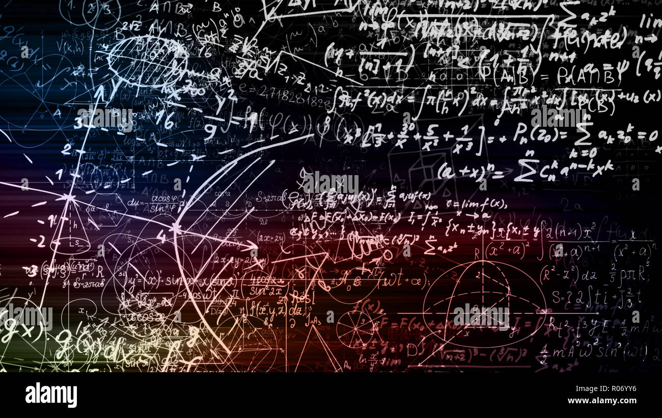 3D rendering abstract blocks of mathematical formulas that are in the ...