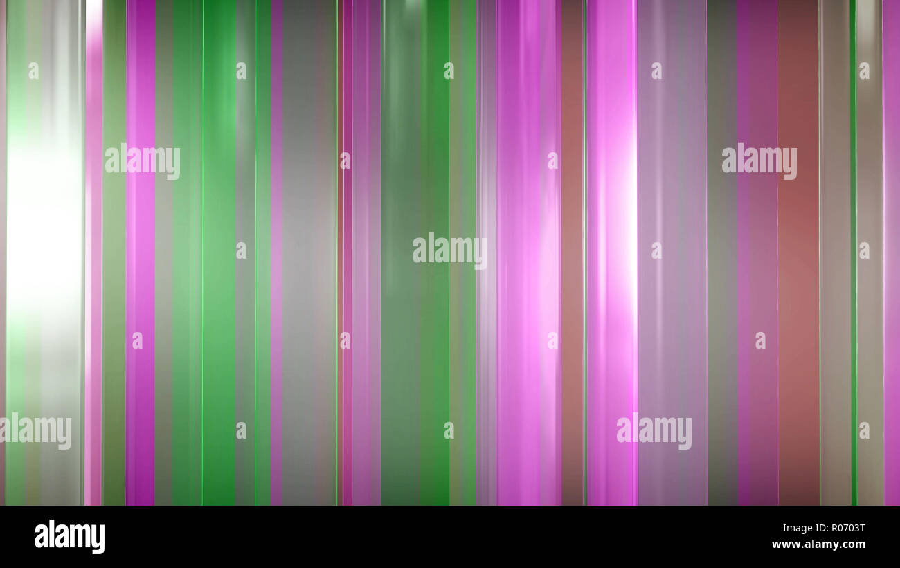 3D rendering of abstract thin glass panels in space. Panels shine and ...