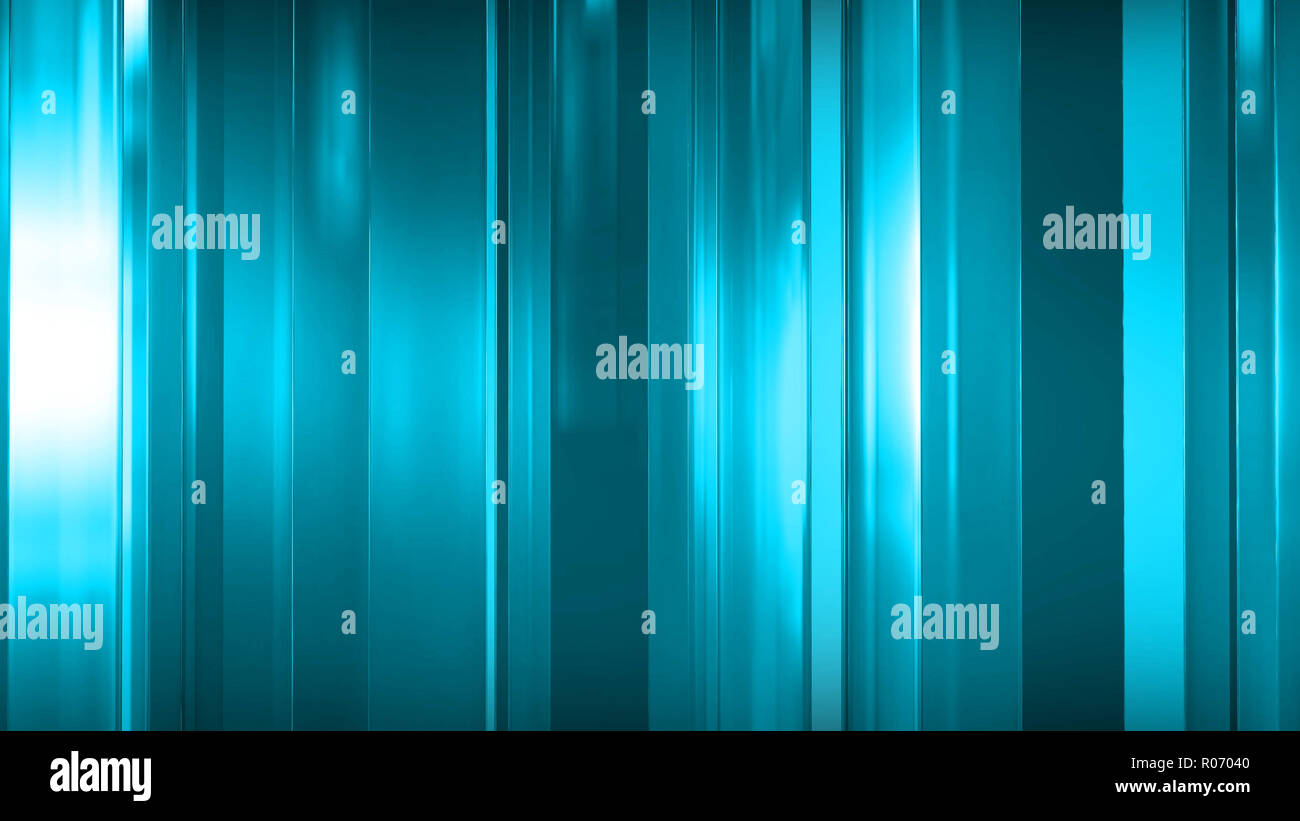 3D rendering of abstract thin glass panels in space. Panels shine and ...