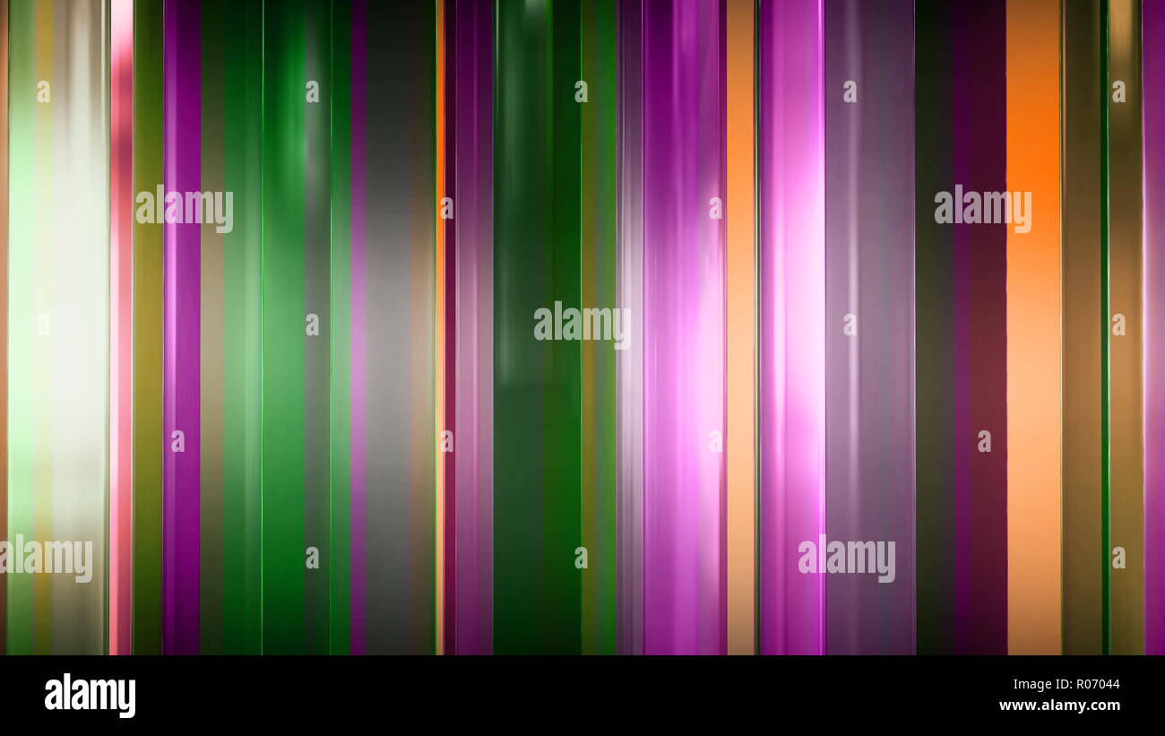 3D rendering of abstract thin glass panels in space. Panels shine and ...
