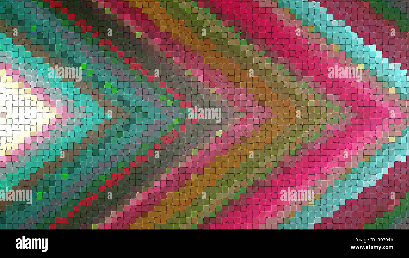 3d Mosaic Rendering Based On An Abstract Angular Composition Consisting Of Panels And Lines