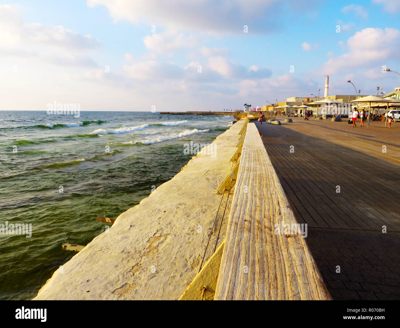 Charming view of the Mediterranean Sea. The coast of Tel Aviv. Beaches ...