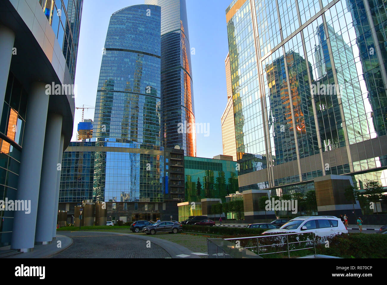 Streets of Moscow in the center of business life of the Russian capital ...