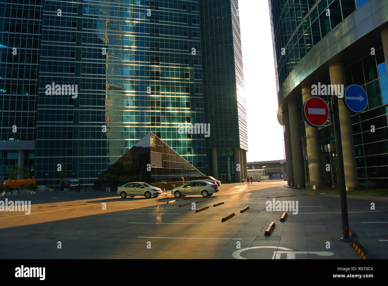 Streets of Moscow in the center of business life of the Russian capital ...