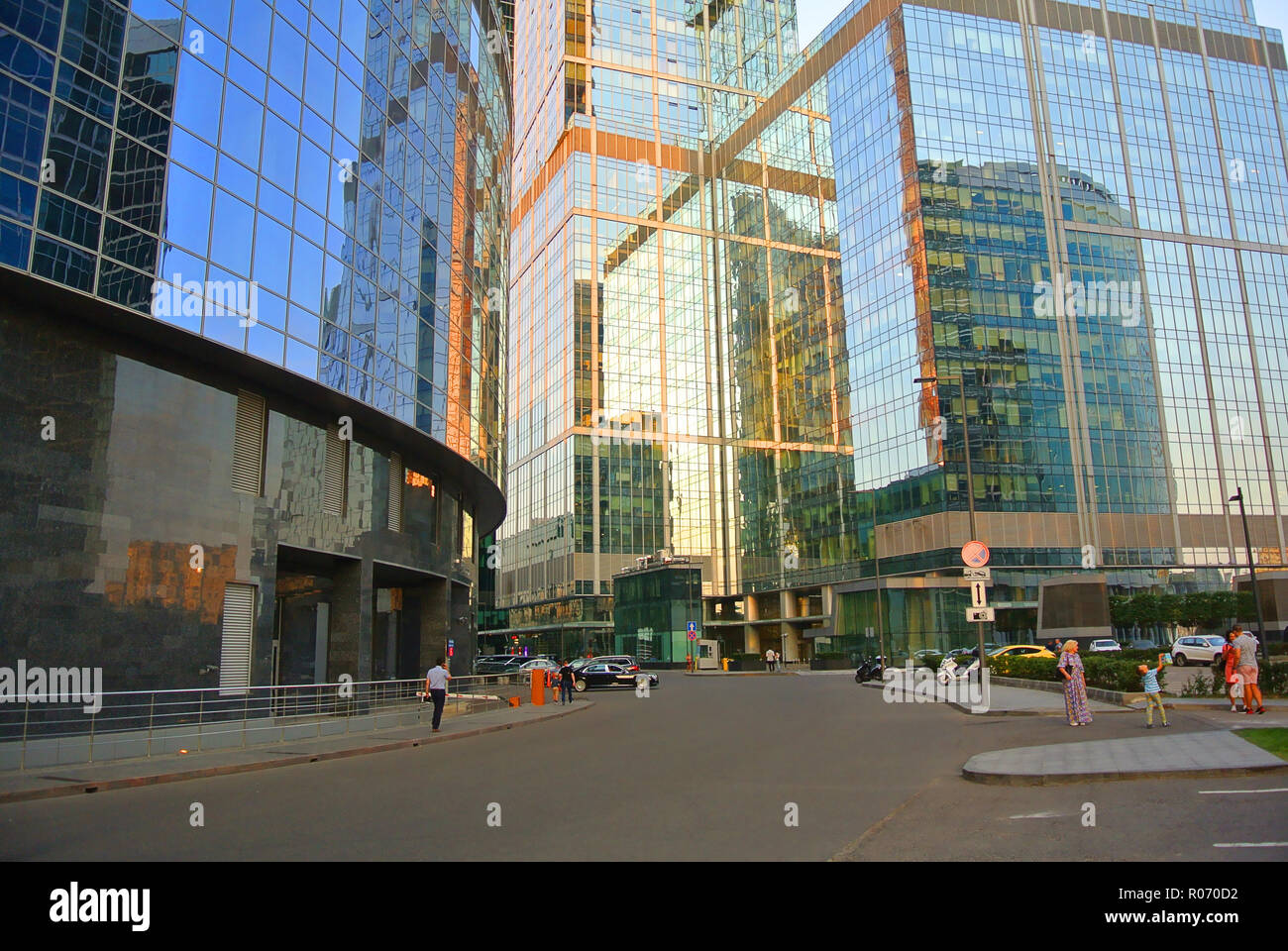 Streets of Moscow in the center of business life of the Russian capital ...