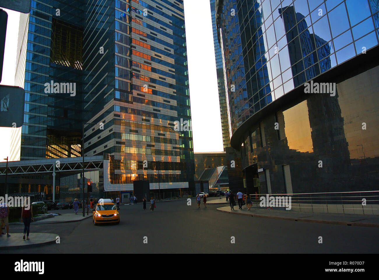 Streets of Moscow in the center of business life of the Russian capital ...