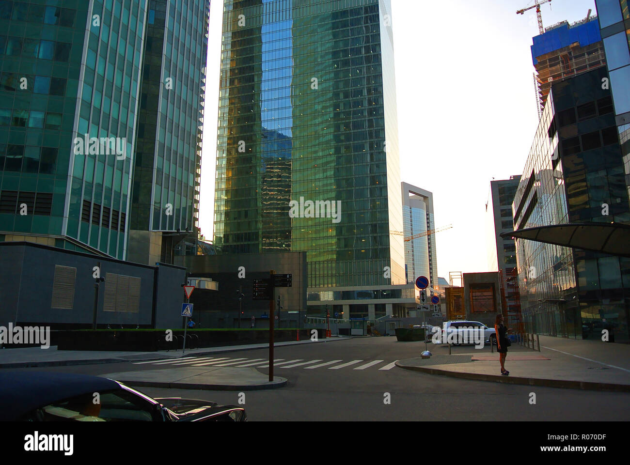 Streets of Moscow in the center of business life of the Russian capital ...