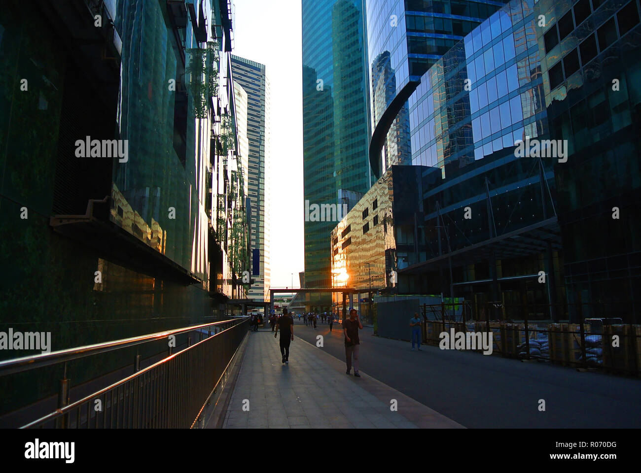 Streets of Moscow in the center of business life of the Russian capital ...
