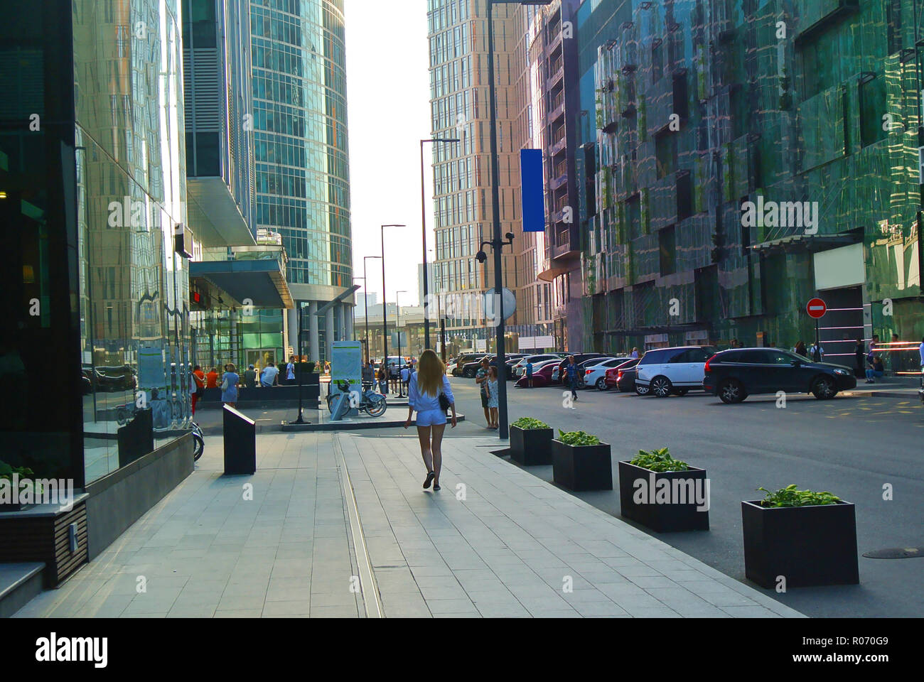 Streets of Moscow in the center of business life of the Russian capital ...