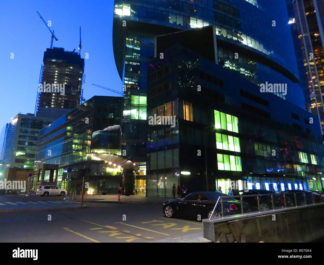 Streets of Moscow in the center of business life of the Russian capital ...