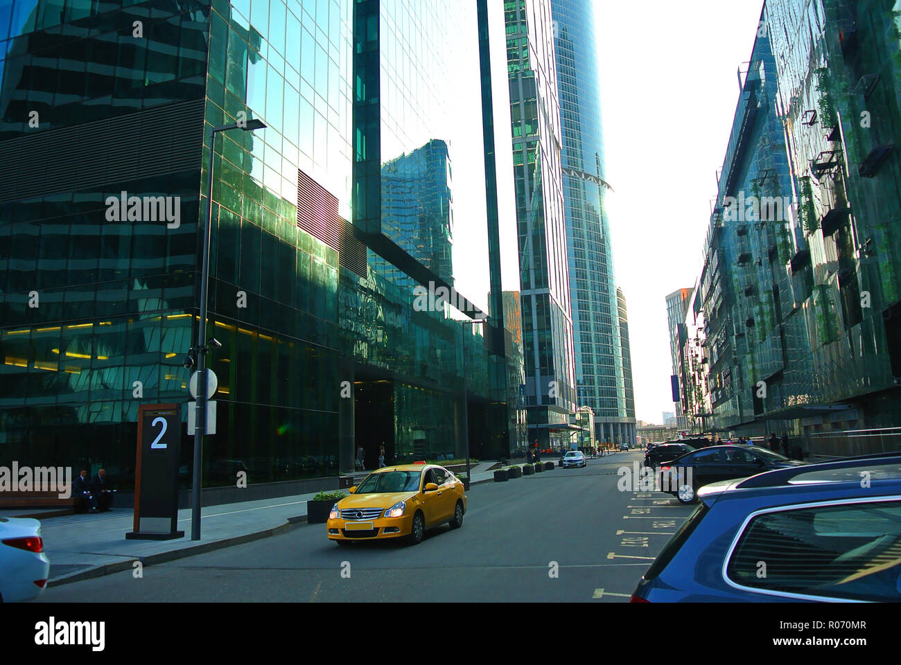 Streets of Moscow in the center of business life of the Russian capital ...