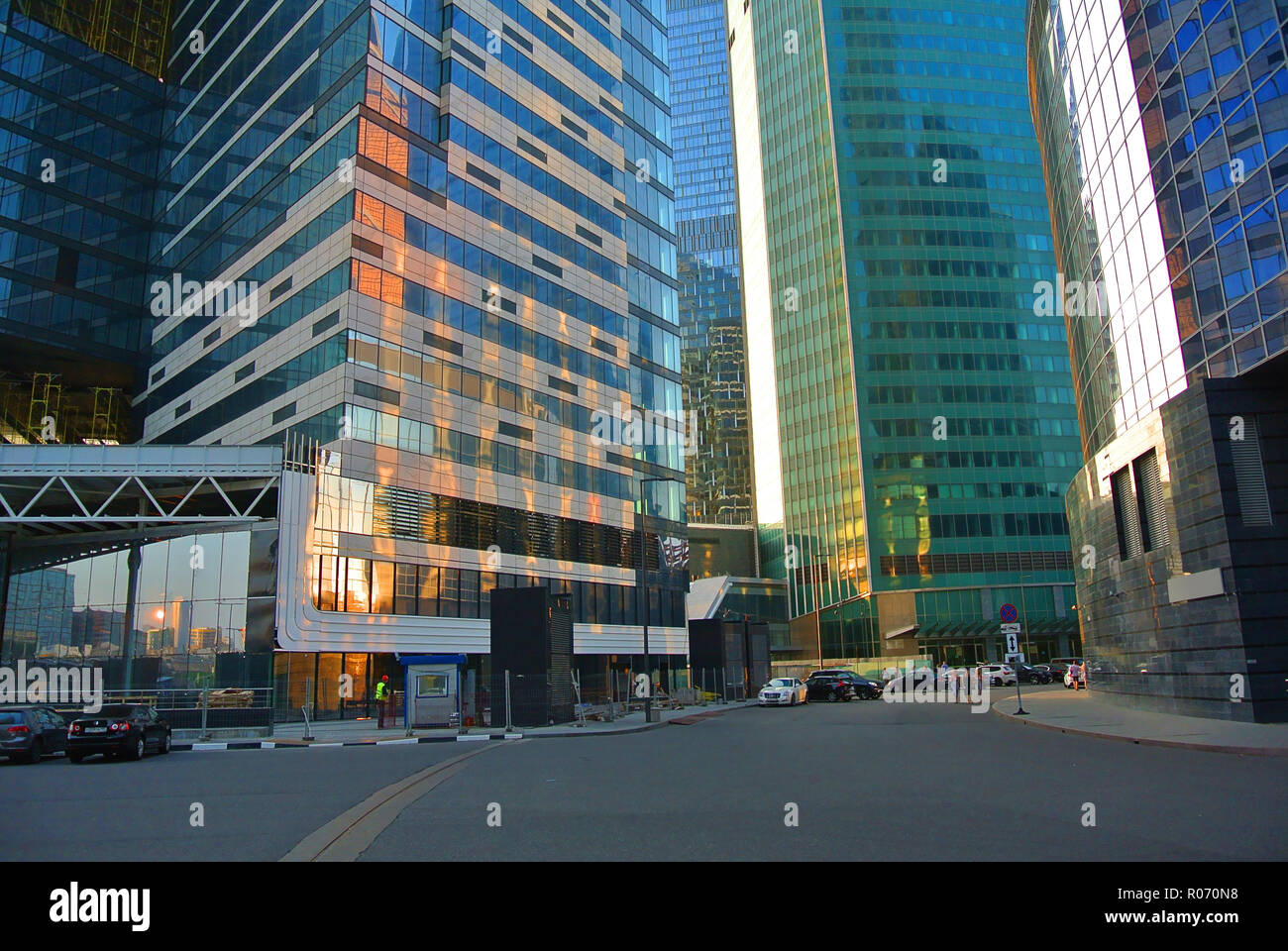 Streets of Moscow in the center of business life of the Russian capital ...