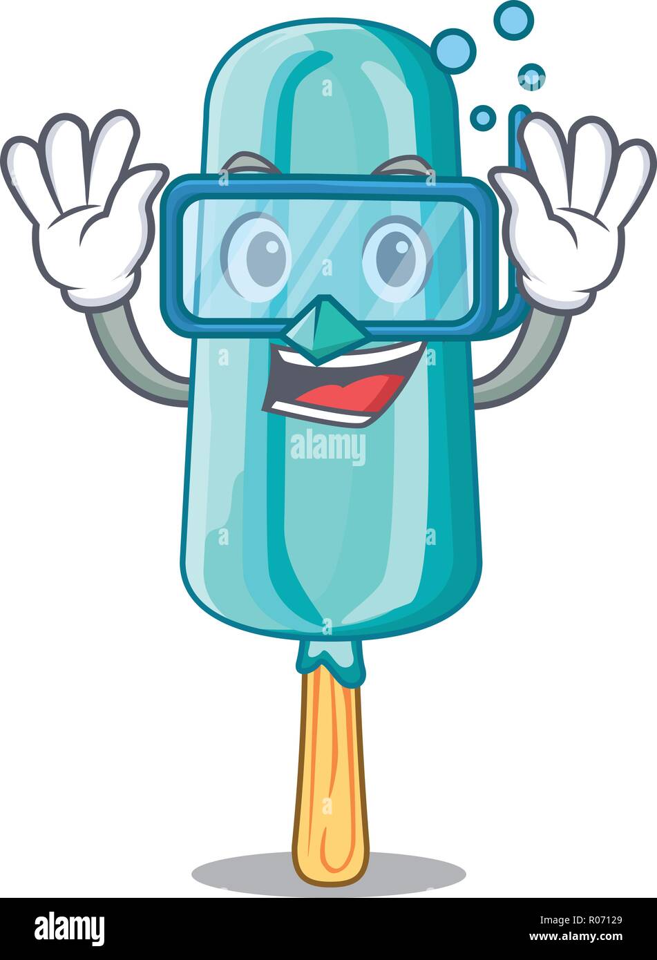 Diving ice cream thee character shaped cherry Stock Vector Image & Art ...