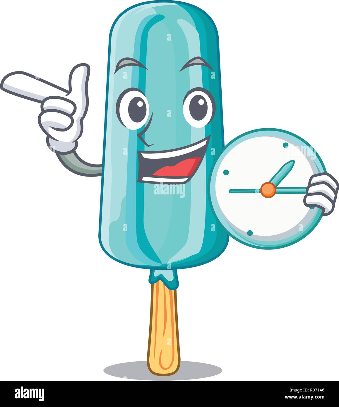 With clock ice cream thee character shaped cherry Stock Vector Image ...