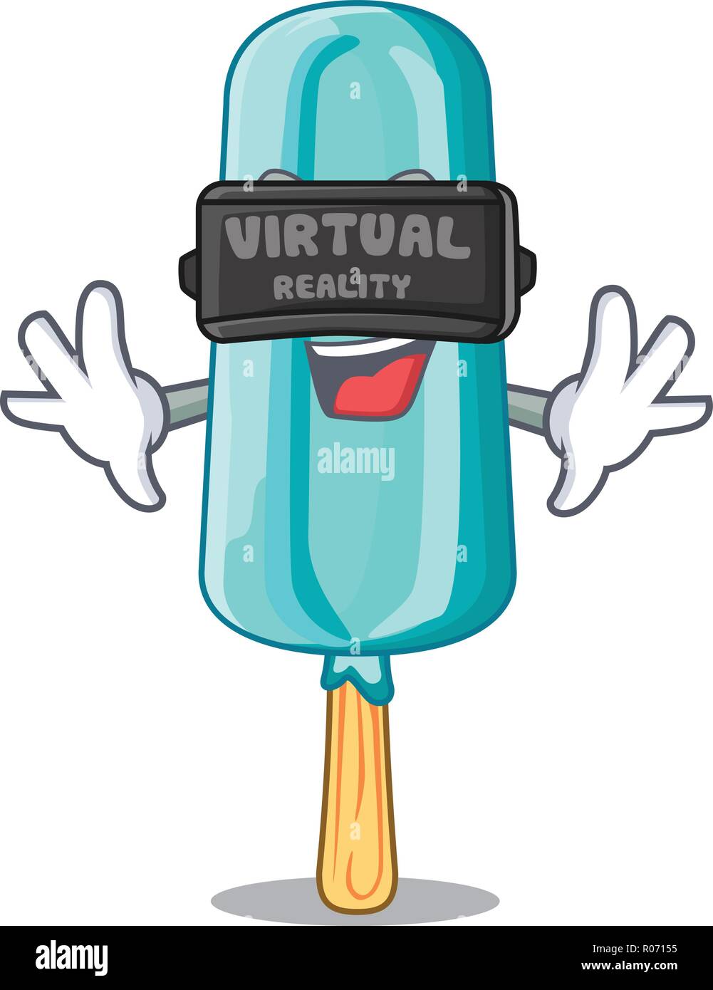 Virtual reality Ice cream shaped with stick cartoon Stock Vector Image ...