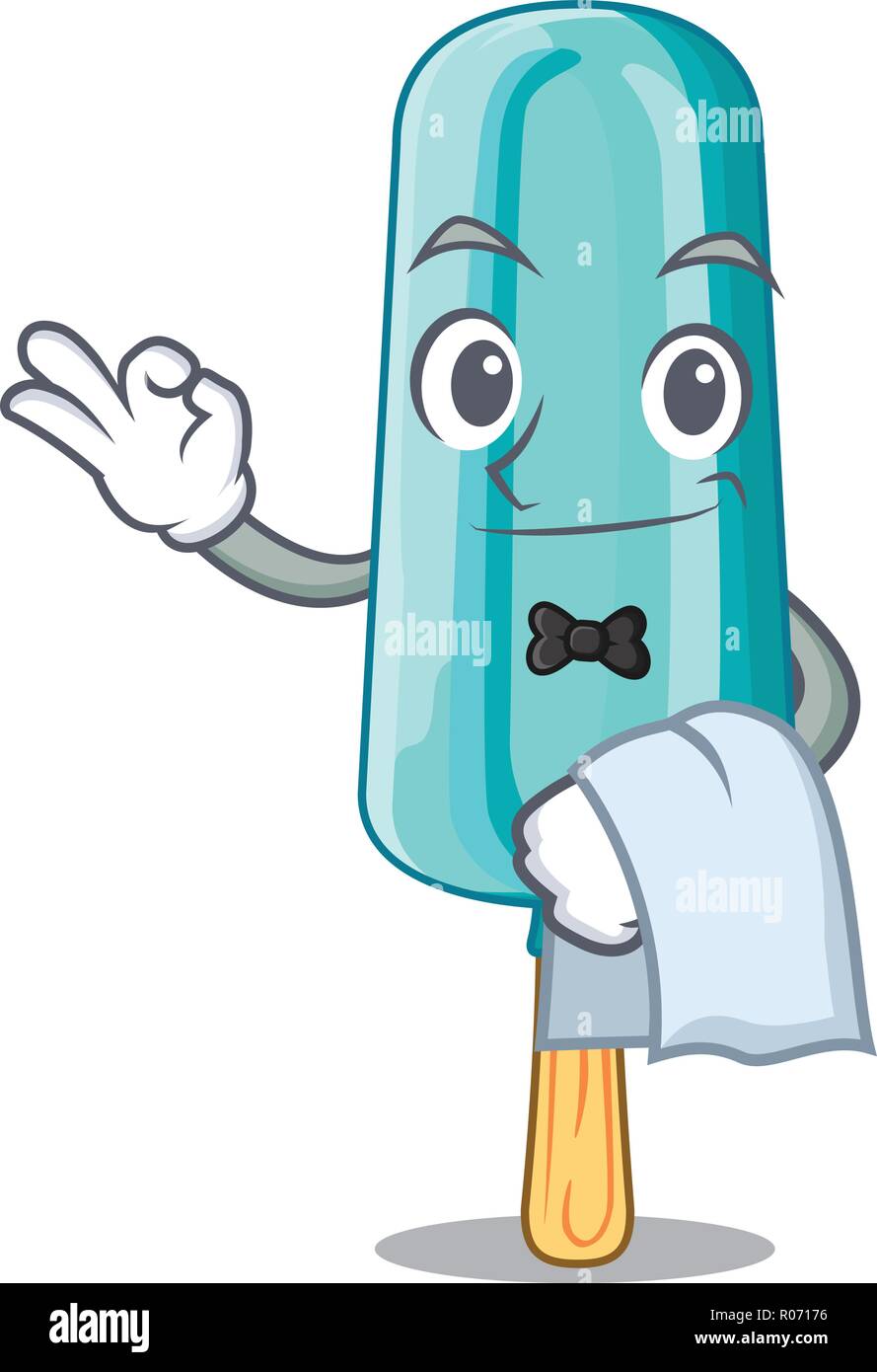 Waiter Ice cream shaped with stick cartoon Stock Vector Image & Art - Alamy