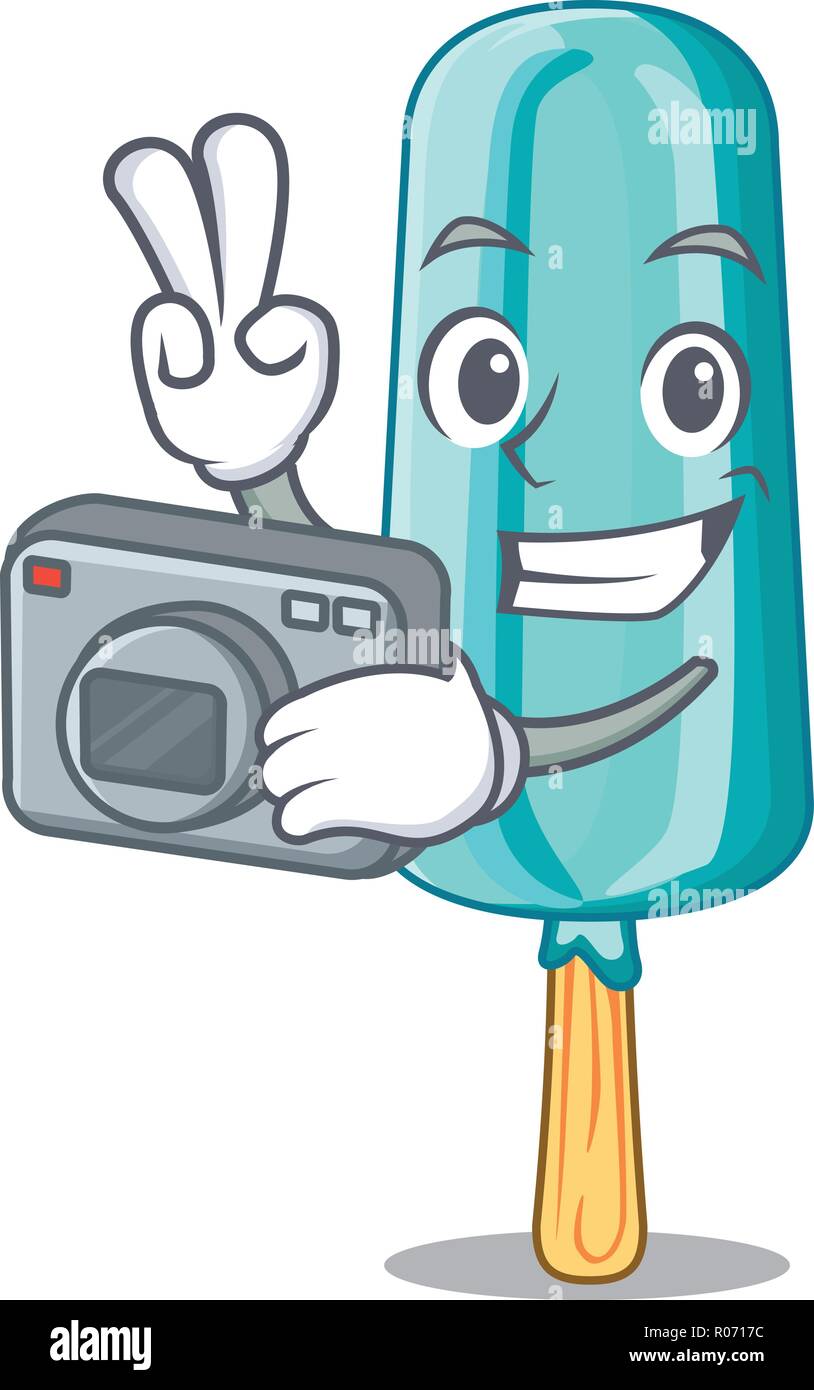 Photographer Ice cream shaped with stick cartoon Stock Vector Image ...