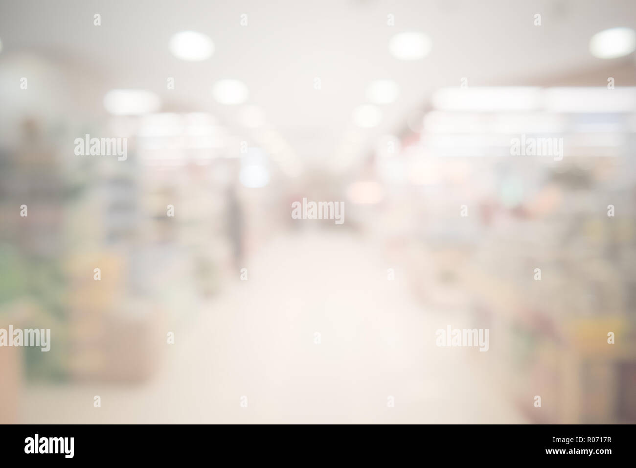 Abstract supermarket grocery store blurred defocused background Stock ...