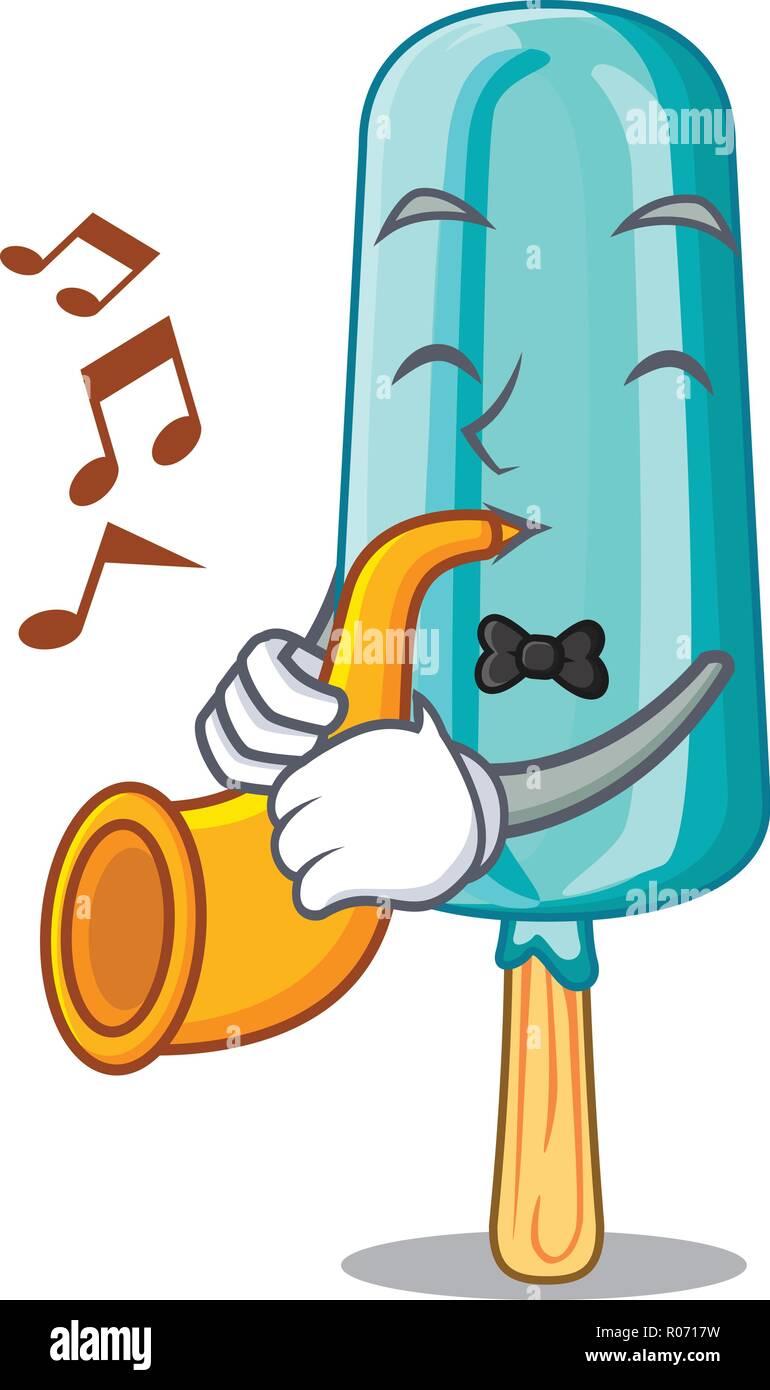 With trumpet Ice cream shaped with stick cartoon Stock Vector Image ...