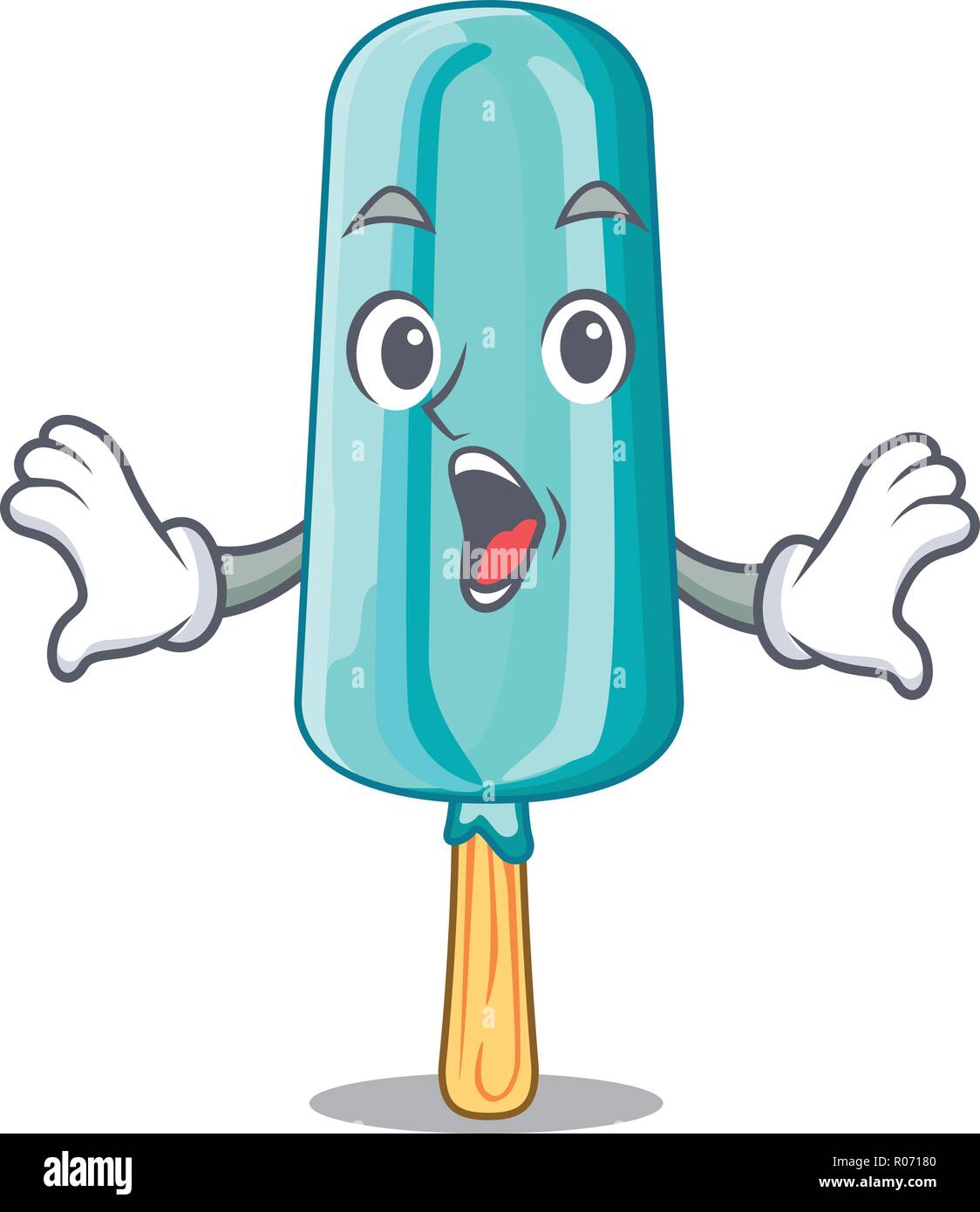 Surprised Ice cream shaped with stick cartoon Stock Vector Image & Art ...