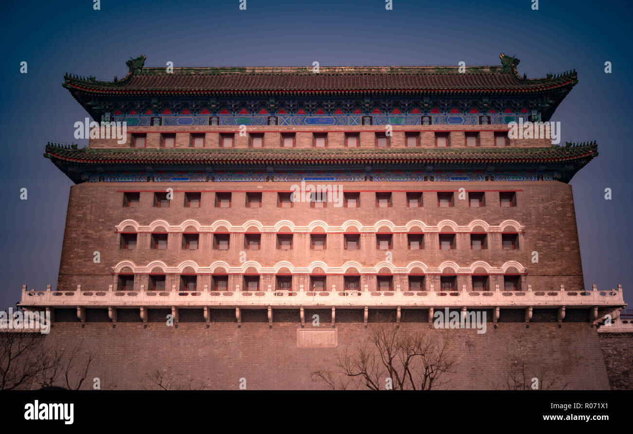 The Zhengyangmen Archery Tower. Beijing. China Stock Photo - Alamy