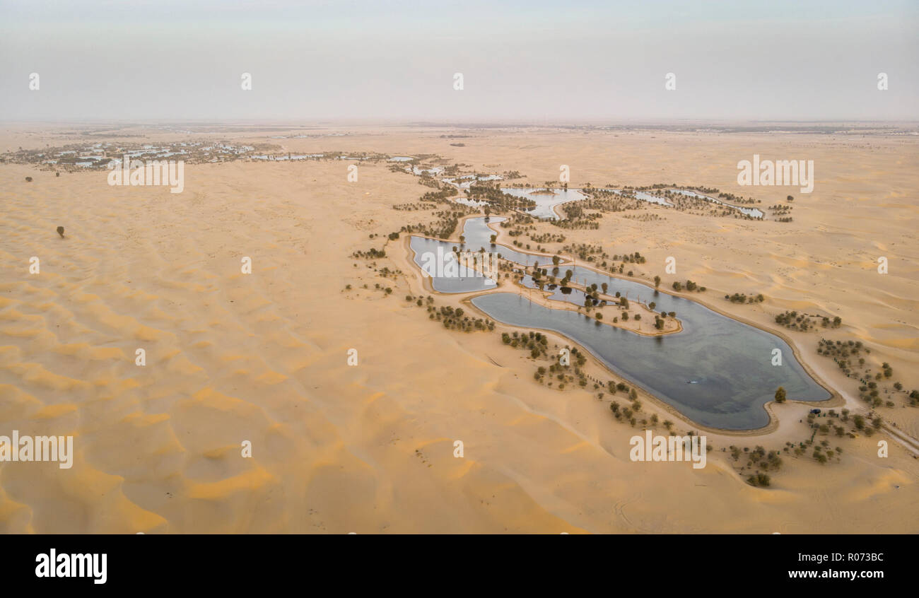 aerial view of al Qudra desert and lakes near Dubai Stock Photo - Alamy