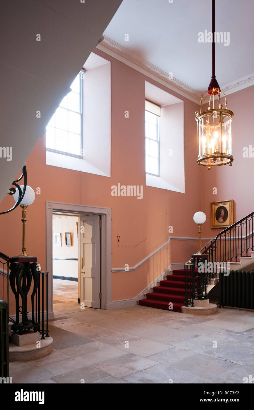Pastel pink entrance hall Stock Photo - Alamy