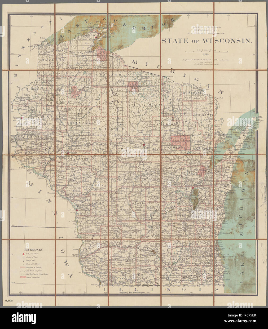 vintage american map Stock Photo - Alamy