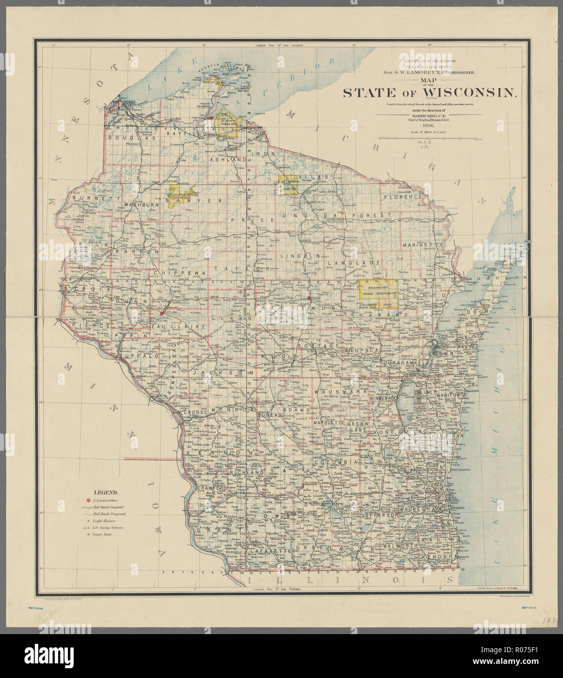 vintage american map Stock Photo - Alamy