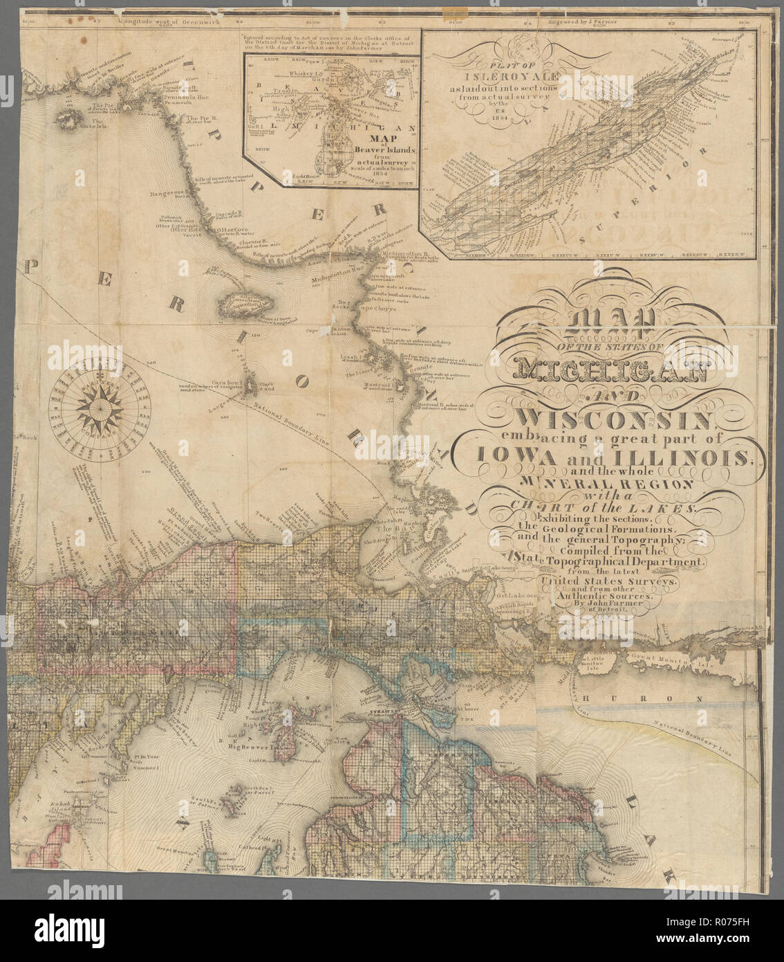 vintage american map Stock Photo - Alamy