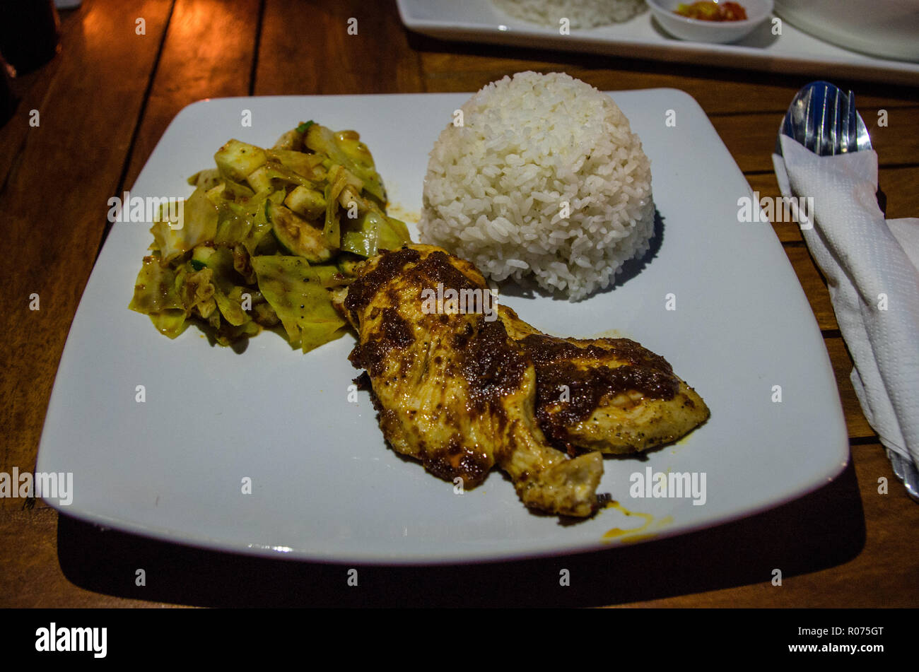 Typical Indonesian dish AYAM TALIWANG in Lombok (=grilled chicken Stock ...