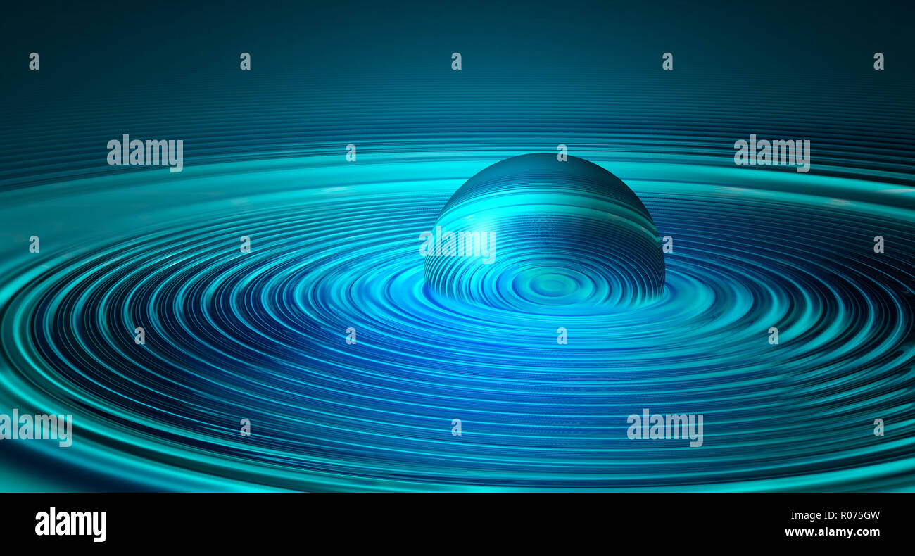 abstract water droplet with ripples graphic Stock Photo - Alamy