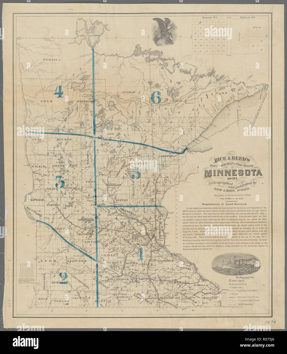 vintage american map Stock Photo - Alamy