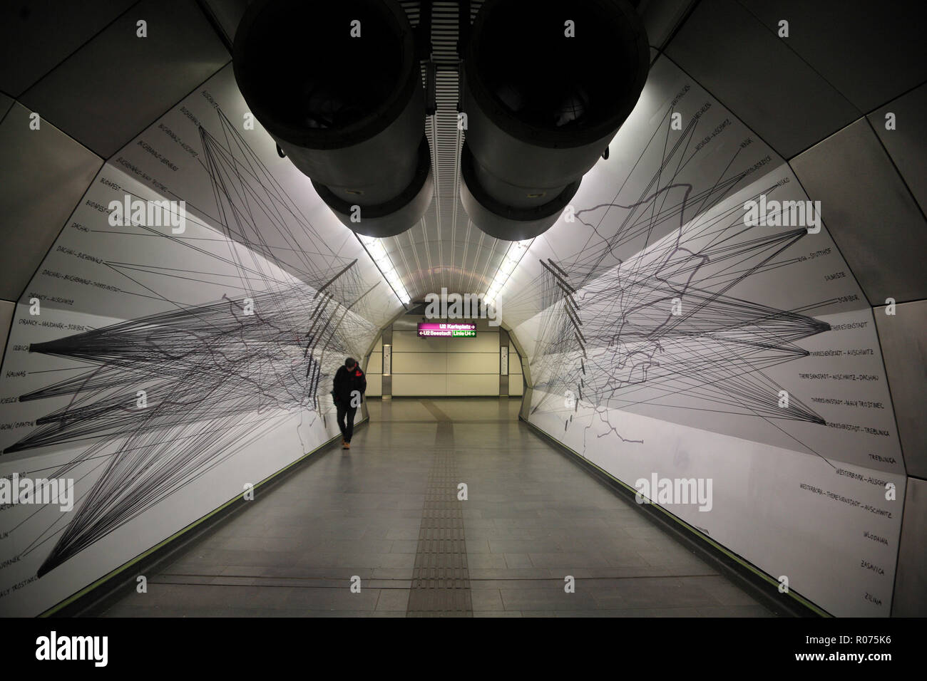 U-Bahn-Station Schottenring, Herminengasse, art monument for deportated ...