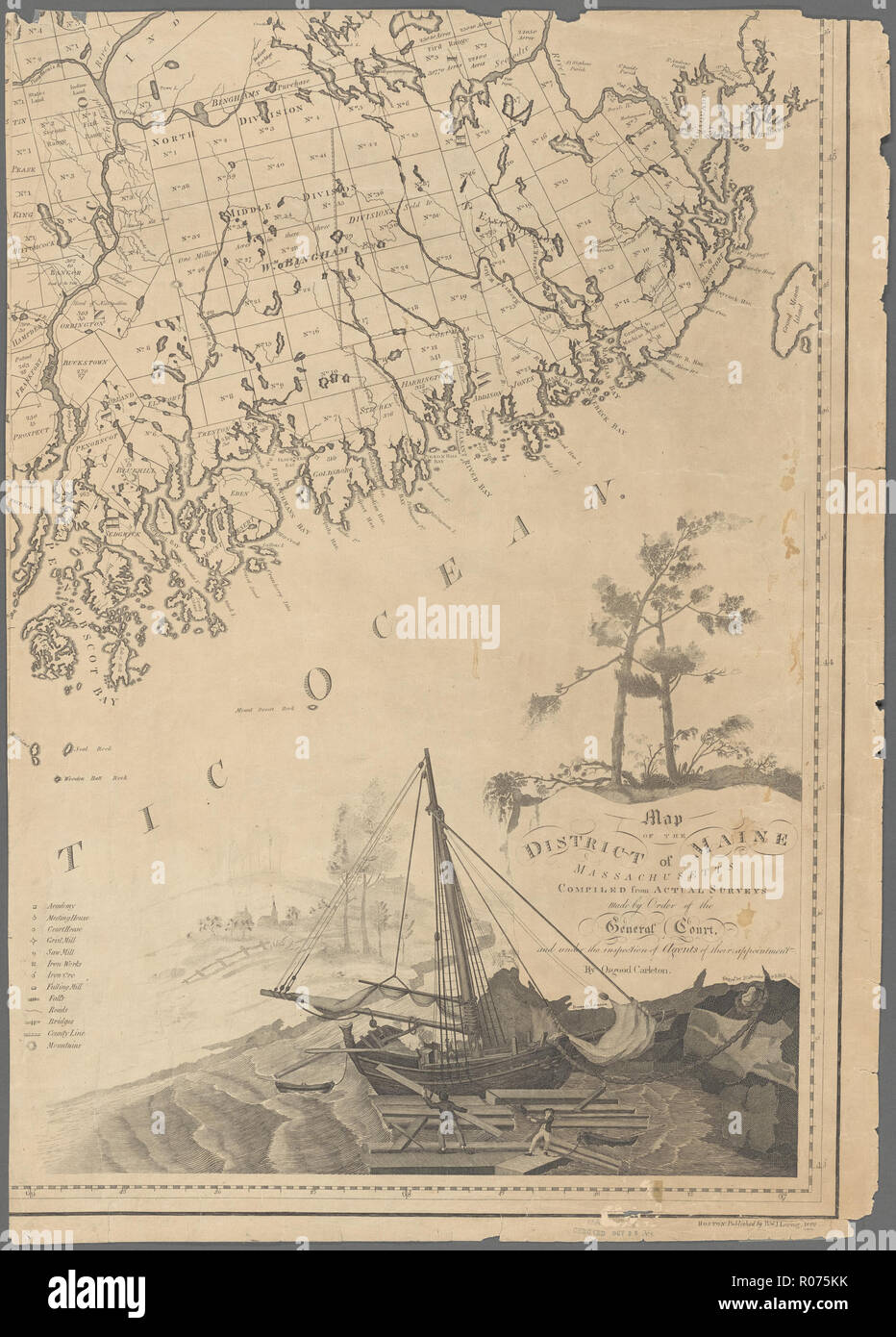 vintage american map Stock Photo - Alamy