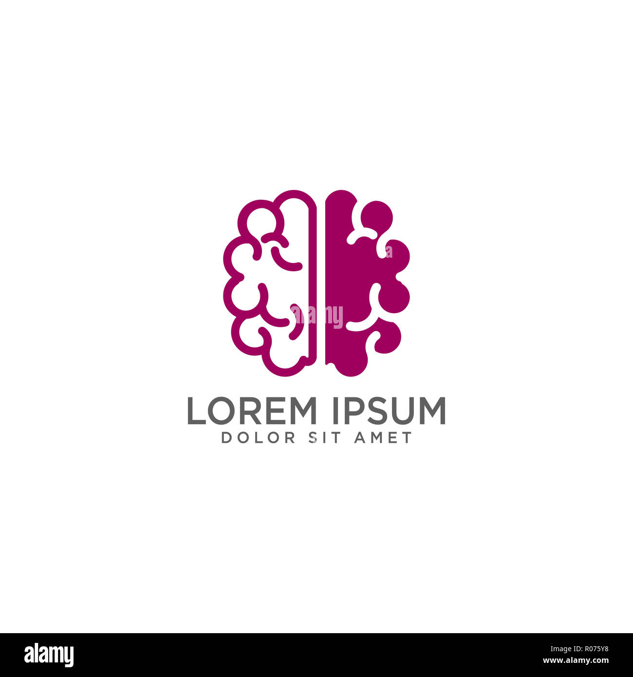 Digital human brain vector logo hi-res stock photography and images - Alamy