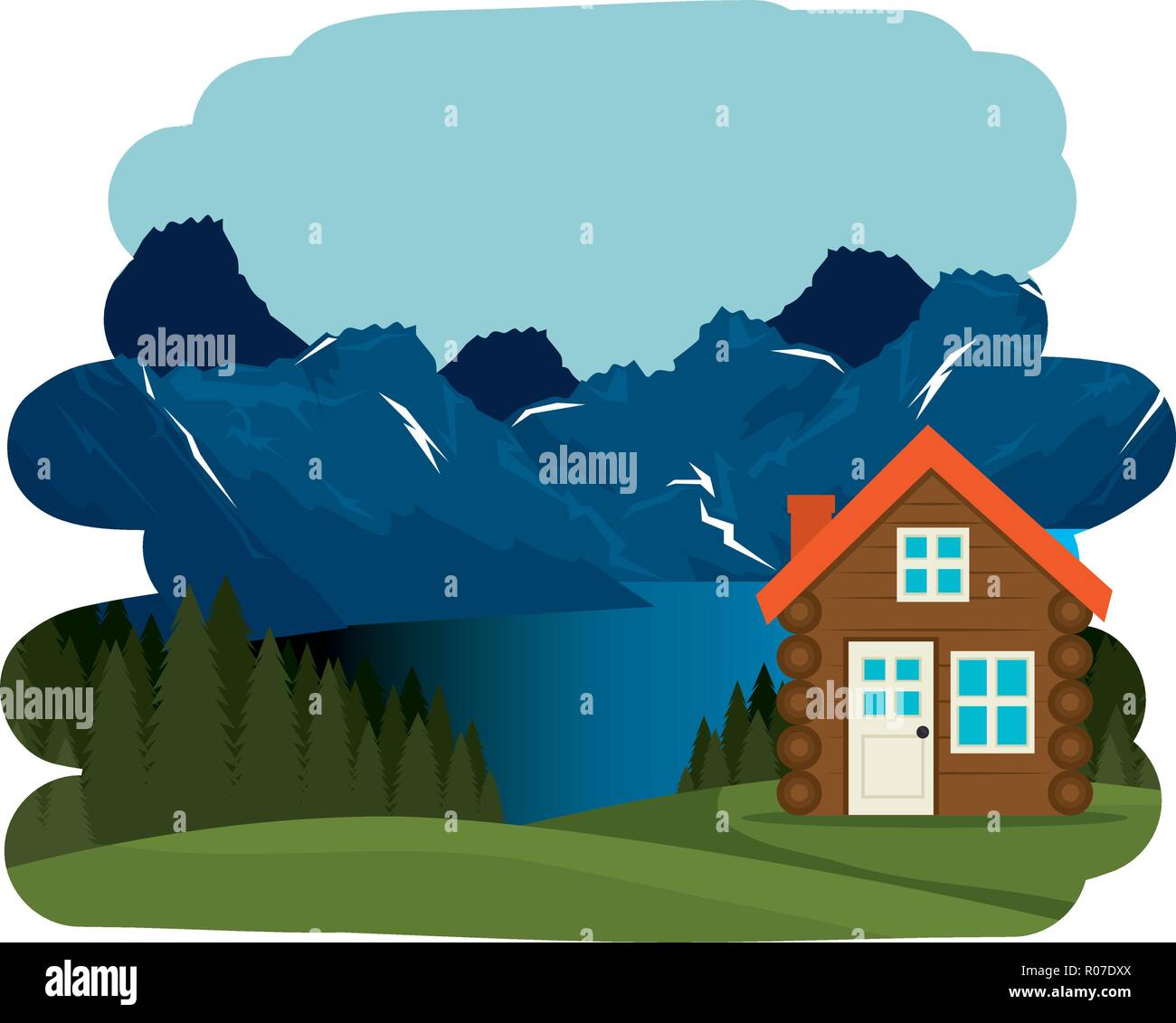 field landscape scene icon vector illustration design Stock Vector ...