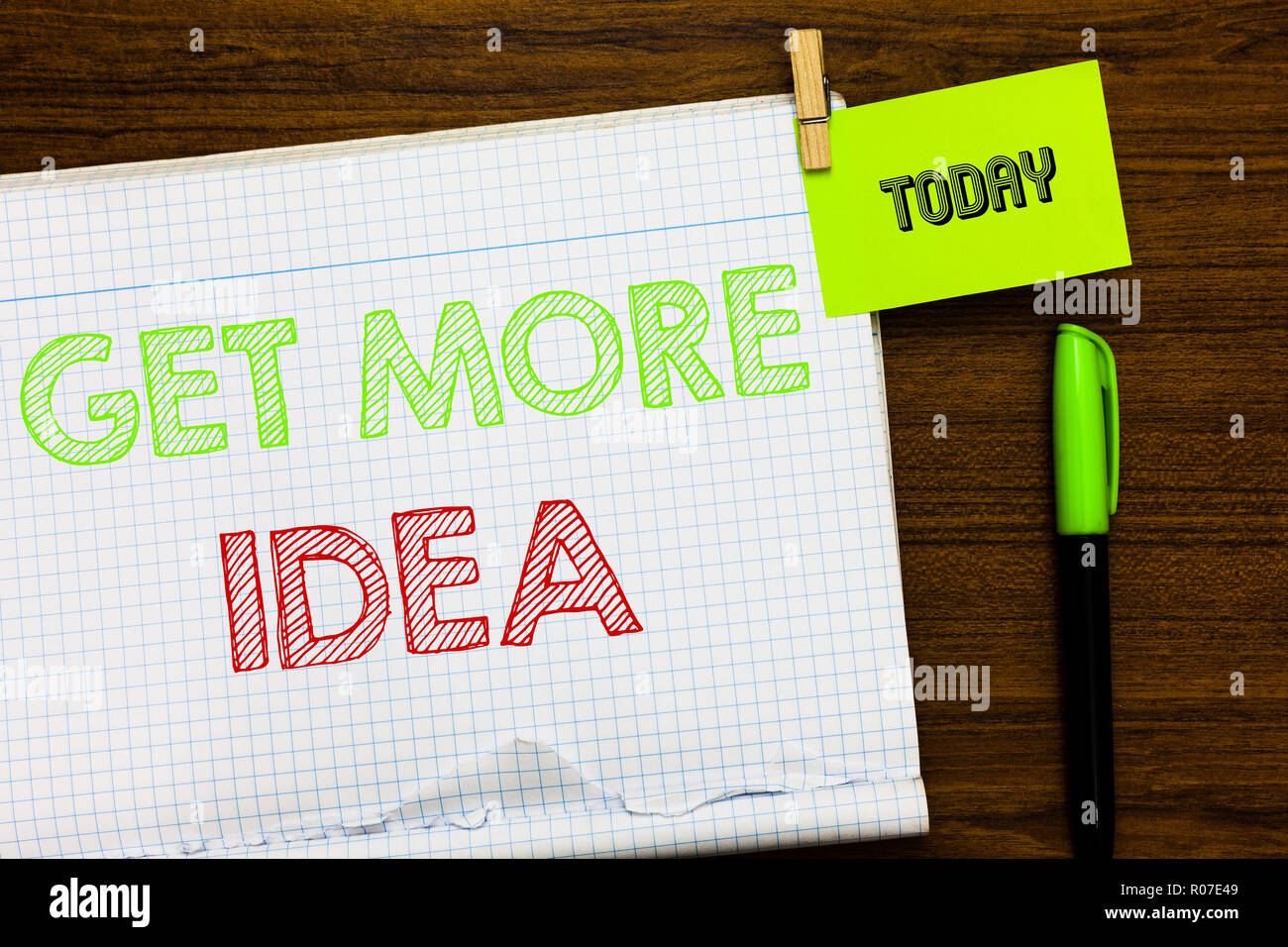 Writing note showing Get More Idea. Business photo showcasing Random ...