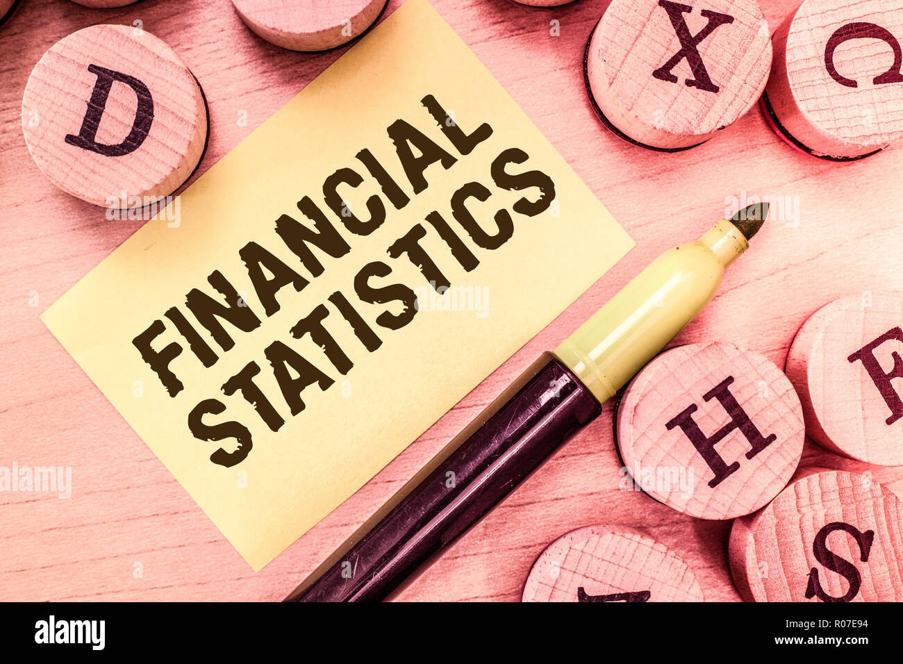 Handwriting text writing Financial Statistics. Concept meaning ...