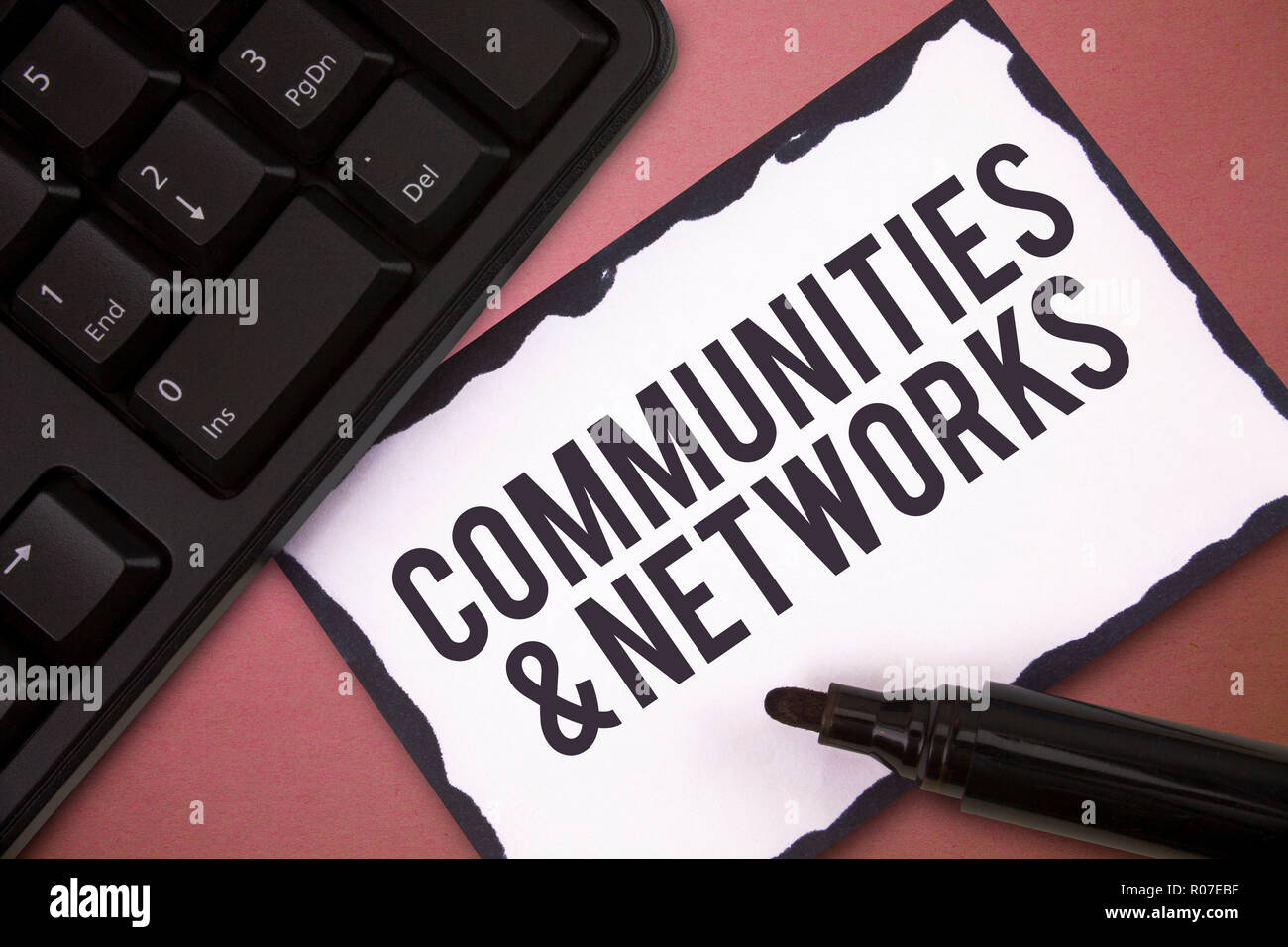 Writing note showing Communities and Networks. Business photo ...
