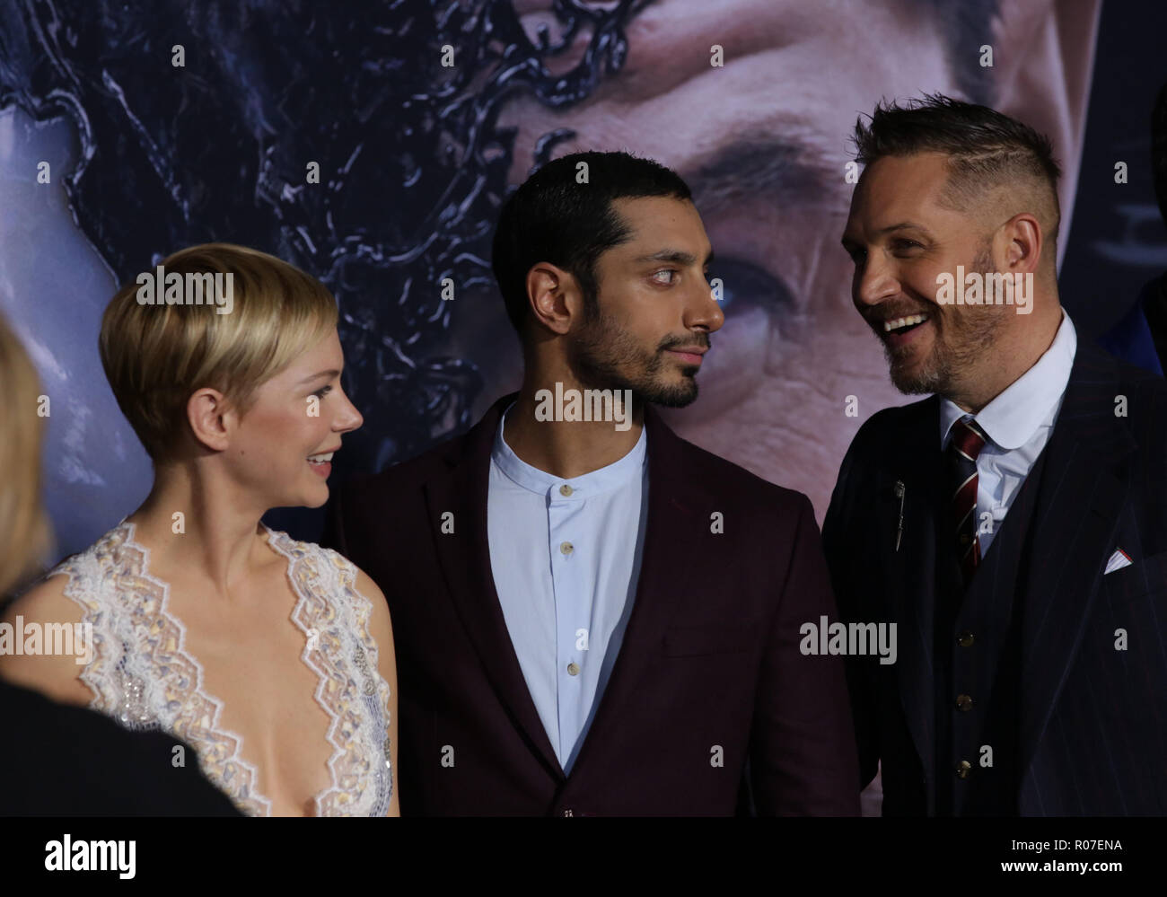 Celebrities attend th World Premiere of “VENOM” at Regency Village Theater. Featuring: Michelle ...